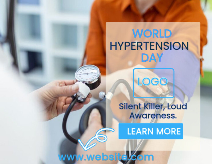 Copy of White Modern & Minimal World Hypertension Day Flyer | Blood ...