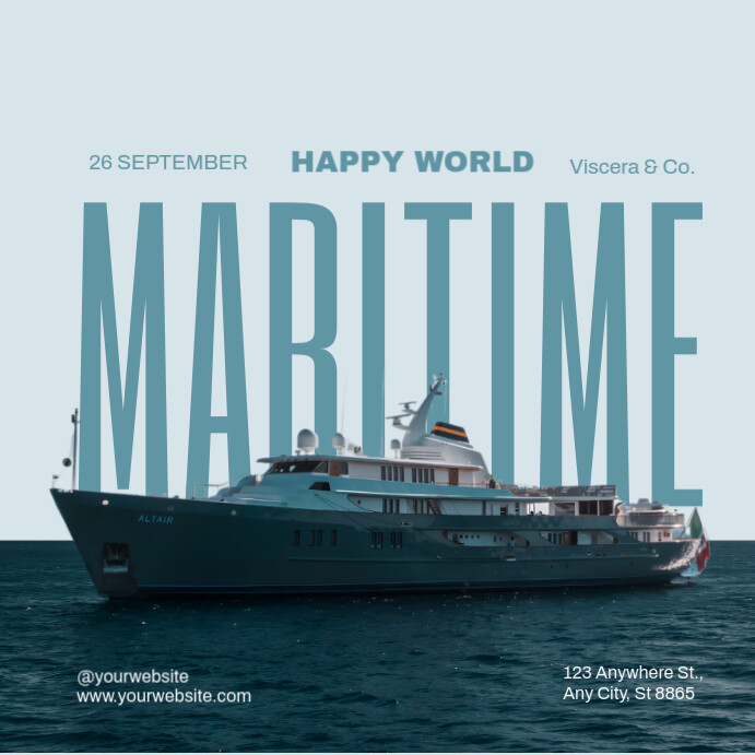 White Modern & Minimal World Maritime Day In Template | PosterMyWall