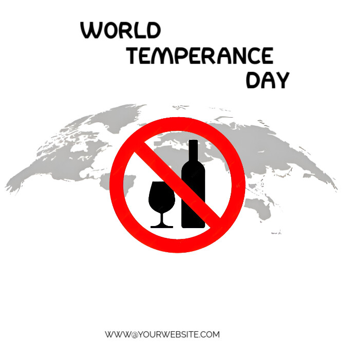 White Modern & Minimal World Temperance Day Instagram Post Template ...