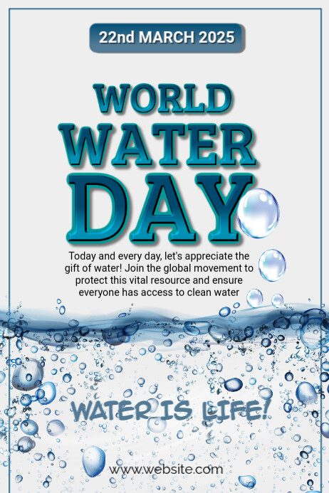Copy of White Modern & Minimal World Water Day 2025 Poster | PosterMyWall
