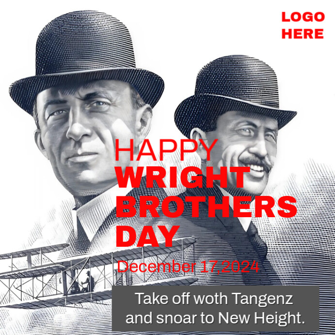 White Modern & Minimal Wright Brothers Day Instagram Post Template | PosterMyWall