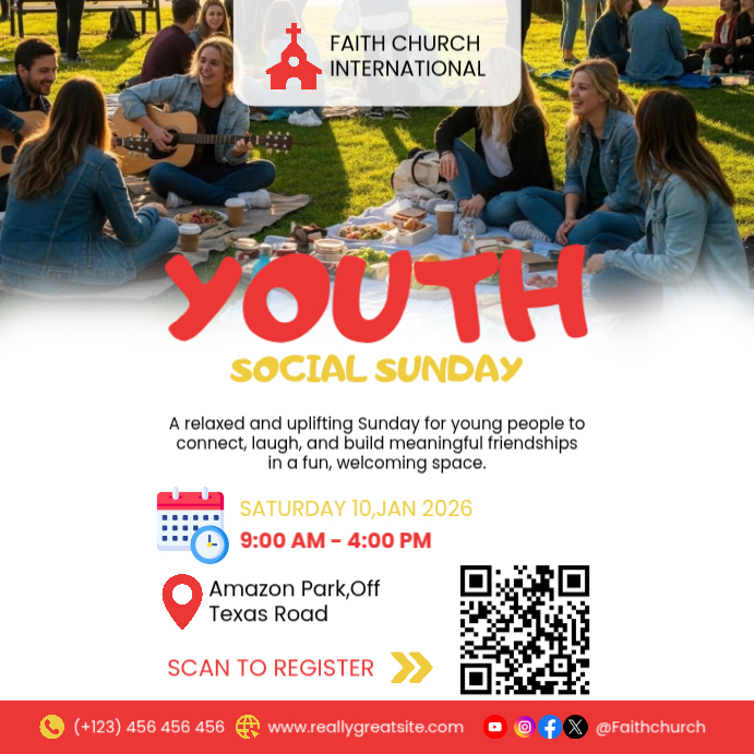 White Modern & Minimal Youth Social Sunday Instagram Post Template ...