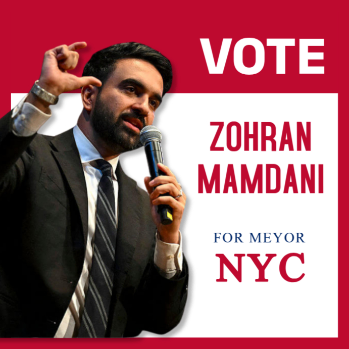 White Modern & Minimal Zohran Mamdani Election Campaign Poster For New ...
