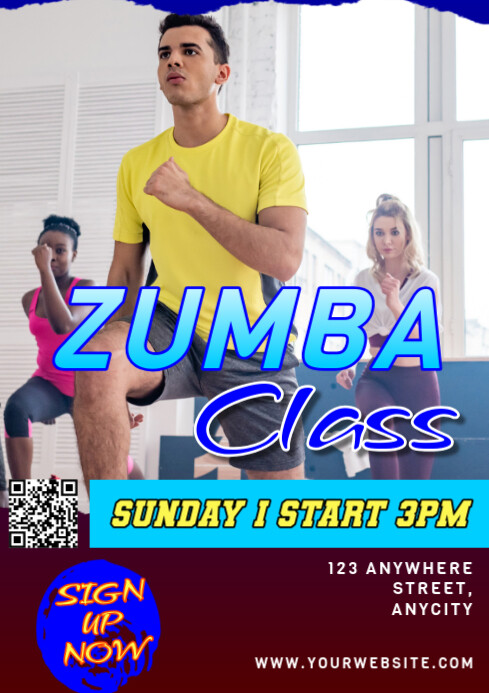 White Modern & Minimal Zumba Classes A2 Template | PosterMyWall