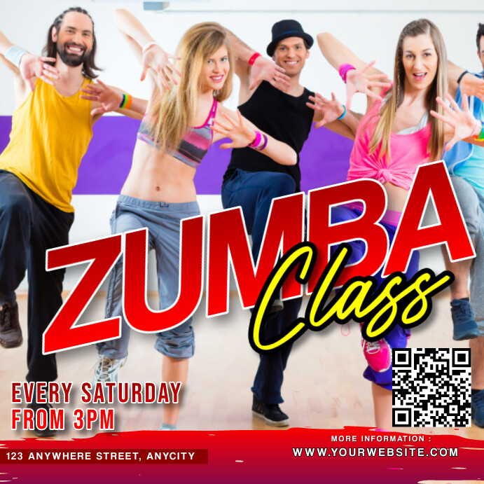 Copy of White Modern & Minimal Zumba Classes Pos Inst | PosterMyWall