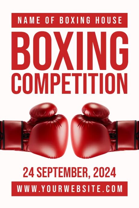 White Modern & Minimal Boxing Competition Pos Template | PosterMyWall