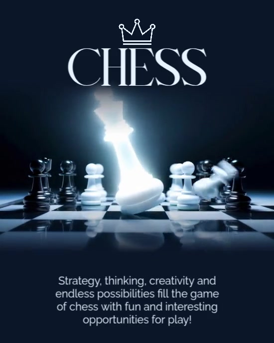 White Modern & Minimal Chess Day Instagram Portrait Template | PosterMyWall