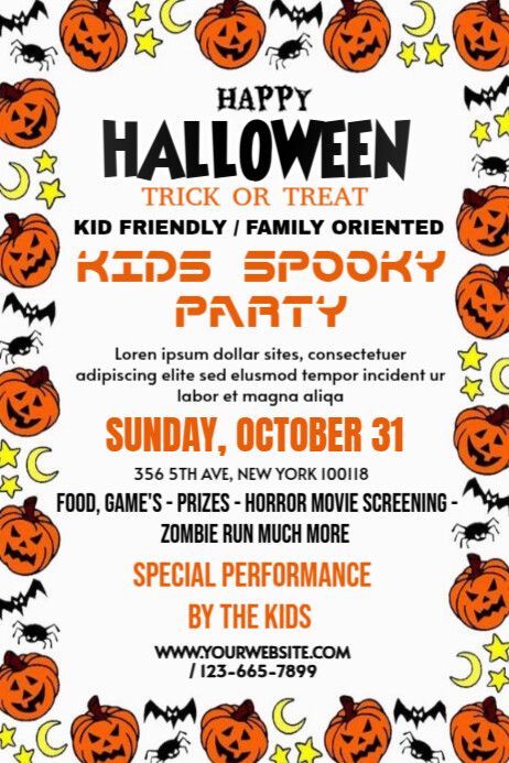 Copy of White Modern & Minimal Editable Halloween Party Poster ...