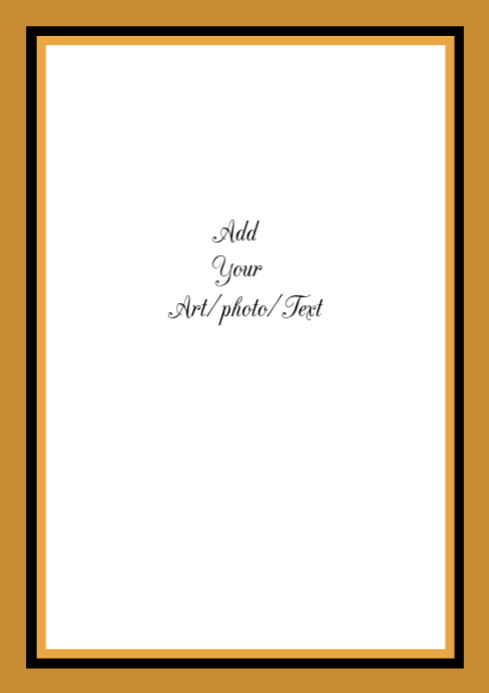 White Modern & Minimal Gold Frame A4 Template | PosterMyWall