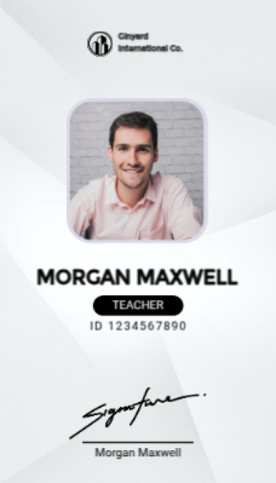 White Modern & Minimal Id Card Business Card Template | PosterMyWall