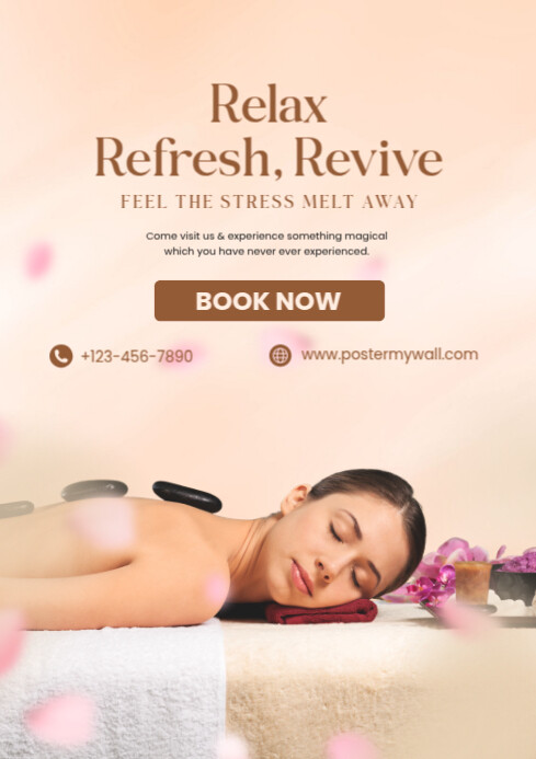 White Modern & Minimal Massage Therapy A4 Template | PosterMyWall