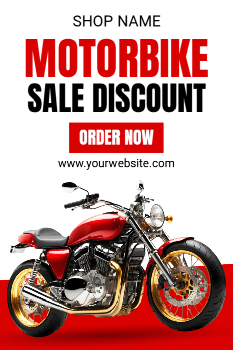 White Modern & Minimal Motorbike Poster Template | PosterMyWall