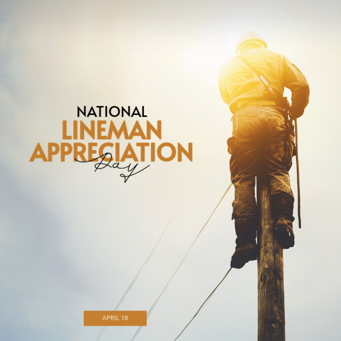 White Modern & Minimal National Lineman Appreciation Day Instagram Post ...
