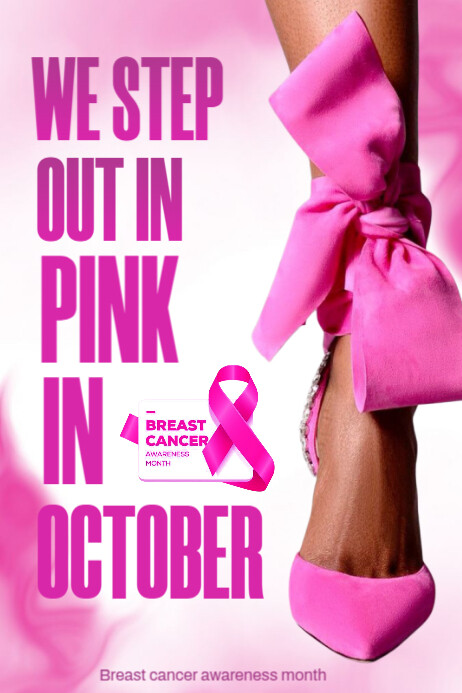 Modèle White Modern & Minimal Pink Out Breast Cancer Awareness Month ...