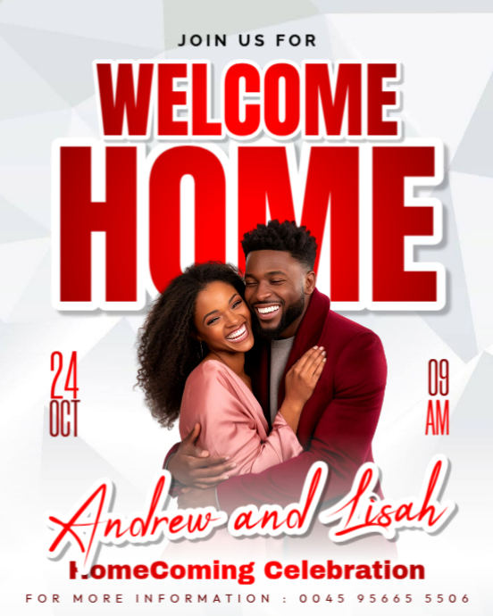 White Modern & Minimal Welcome Home Couples Homecoming Celebration ...