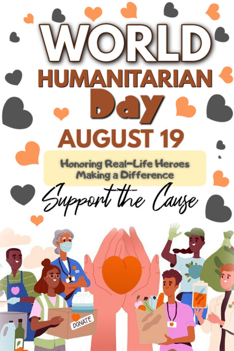 White Modern & Minimal World Humanitarian Day Poster Template ...