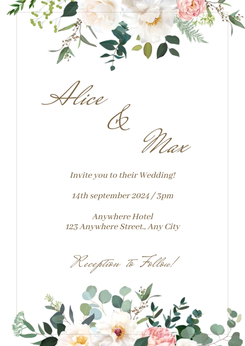 Wedding Design Template Sjabloon Modern Wedding Invitation