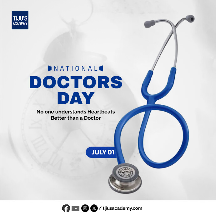 White Modern National Doctors Day FLYER POSTE templaat | PosterMyWall