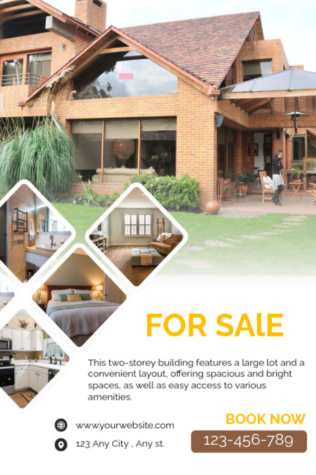 White Modern Simple House For Sale Poster | House For Sale Company ...