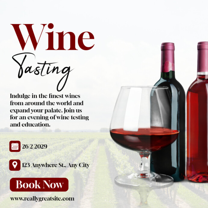 Plantilla de White Modern Wine Tasting Facebook Post | PosterMyWall