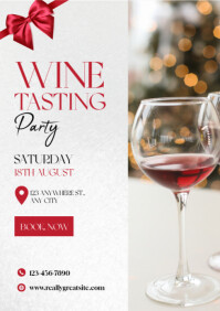 White Modern Wine Testing Party Invitation Template | PosterMyWall