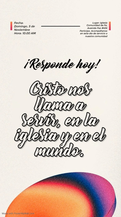 White Moderno Y Minimalista "cristo Nos Llama A Servir, En La Iglesia Y ...