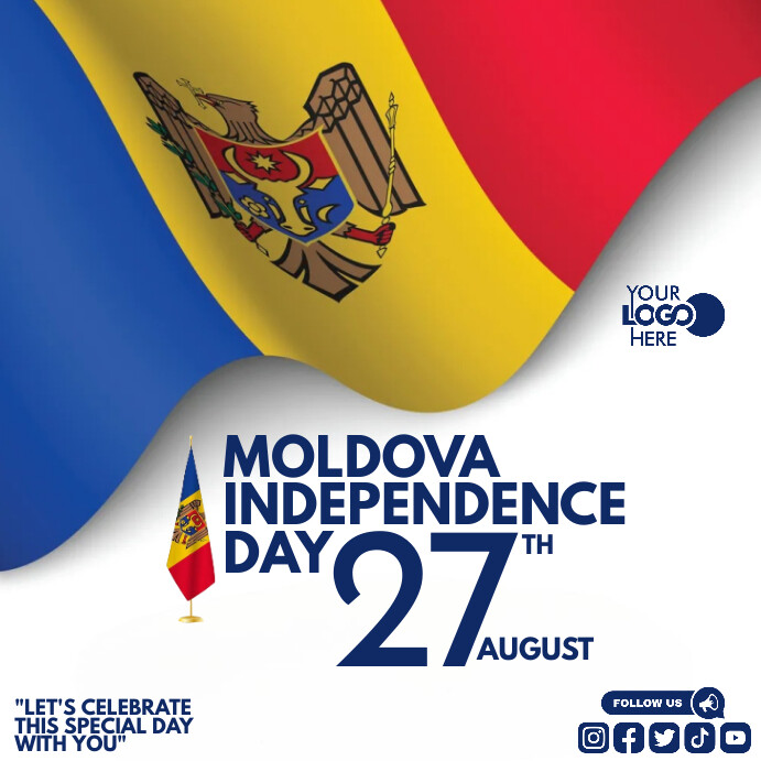 Copy of White Moldova Independence Day Instagram Post | PosterMyWall