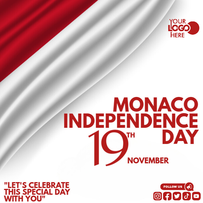Copy of White Monaco Independence Day Instagram Post | PosterMyWall