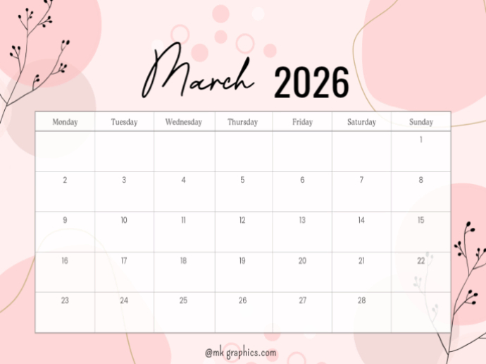 White Monthly Calendar Presentation Template | PosterMyWall