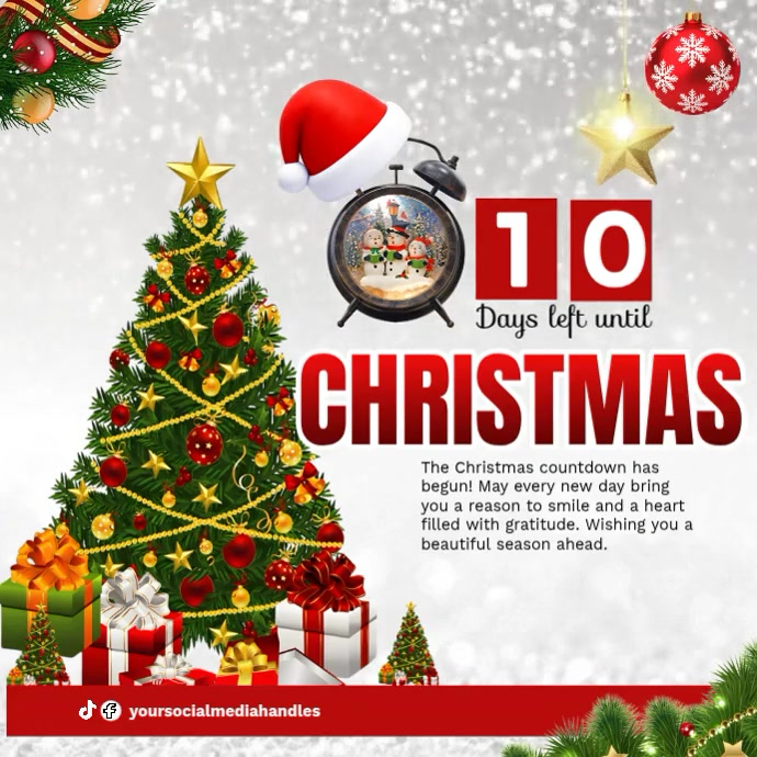 Plantilla de White Mordern And Minimal Christmas Countdown Templates ...