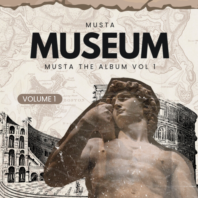 White Museum Album Cover Template | PosterMyWall