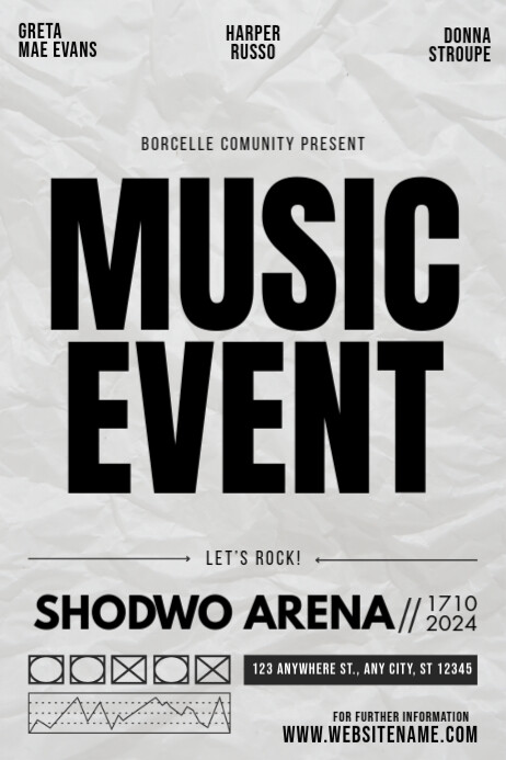 White Music Event Poster Template | PosterMyWall