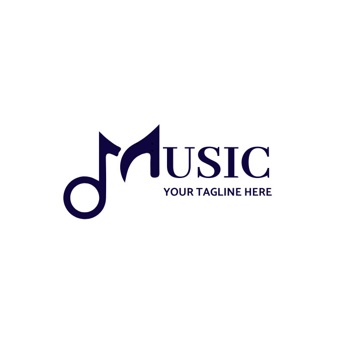 White Music Logo/alphabet/icon/symbol/band/b Template | PosterMyWall