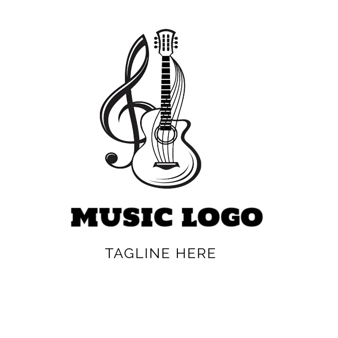 White Music Logo Logo Modelo | PosterMyWall