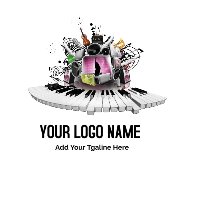Copy of White Musical Instrument, Dance Music Logo | PosterMyWall