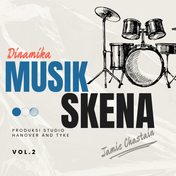 White Musik Skena Album Cover Template | PosterMyWall