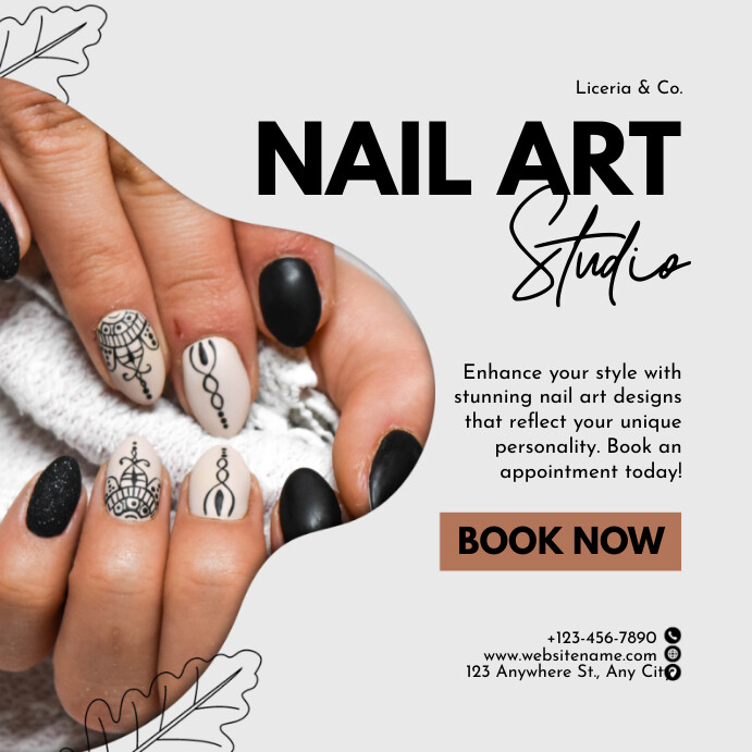 White Nail Salon Instagram Post Template | PosterMyWall