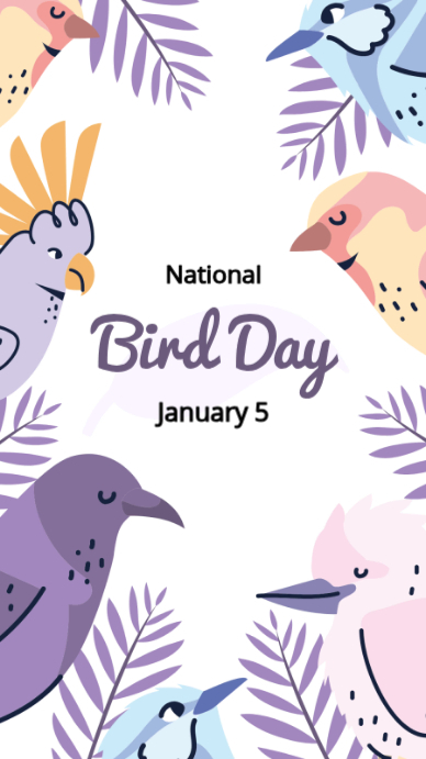 White National Bird Day Instagram Story 2026 Template | PosterMyWall