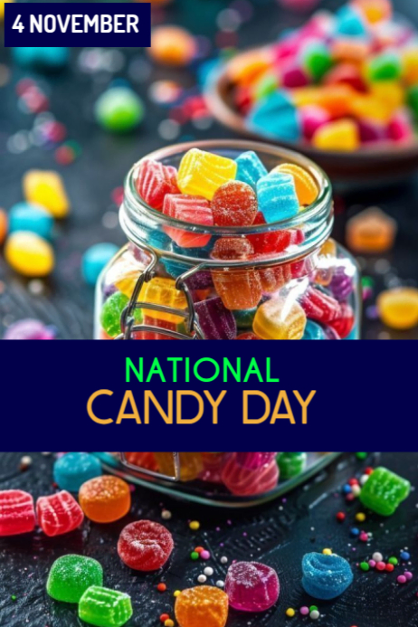 White National Candy Day Poster Template | PosterMyWall