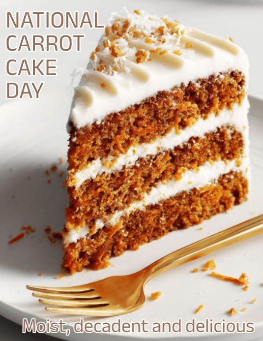 White National Carrot Cake Day Flyer Template | PosterMyWall