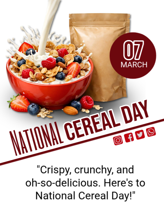 White National Cereal Day Flyer Template | PosterMyWall