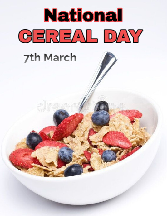 Modèle White National Cereal Day Template Design Flyer (us Letter ...