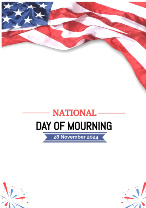 White National Day Of Mourning A4 Template | PosterMyWall