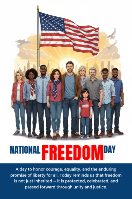 White National Freedom Day Poster Template | PosterMyWall