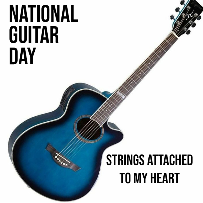 Plantilla de White National Guitar Day Instagram Post | PosterMyWall