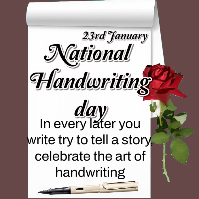 White National Handwriting Day Instagram Post Template | PosterMyWall