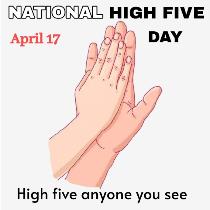 Plantilla de White National High Five Day Celebration Instagram Post ...