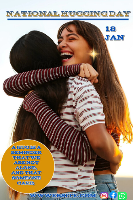 White National Hugging Day Poster Template | PosterMyWall