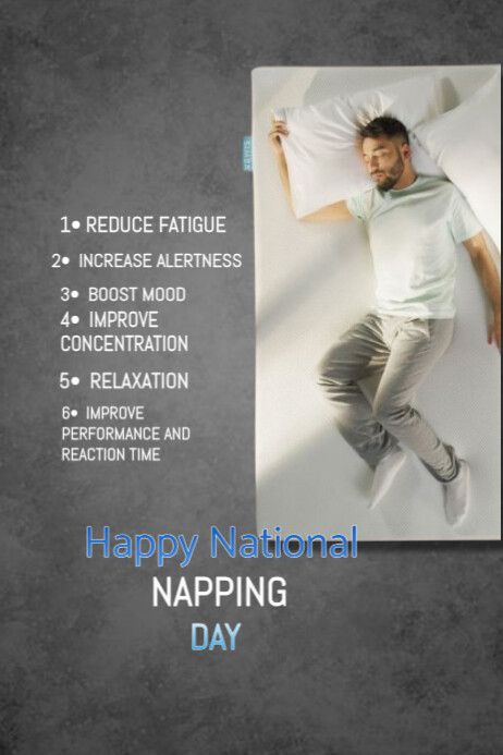 White National Napping Day Poster Template | PosterMyWall