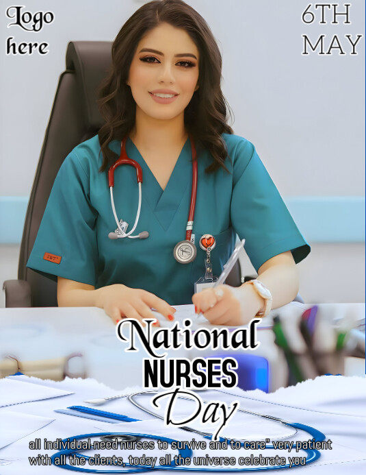 Copy of White National Nurses Day Flyer Flyer (us Letter) | PosterMyWall